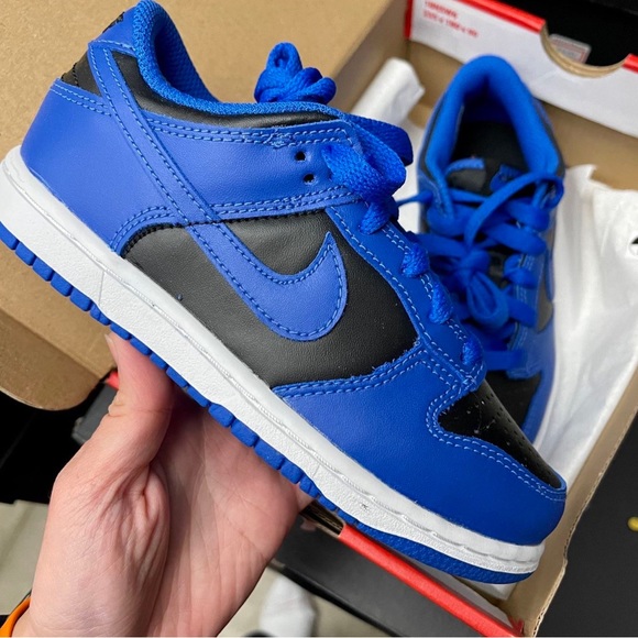 Nike | Shoes | Nike Dunk Low Ps Black Blue Shoes Preschool 3c | Poshmark